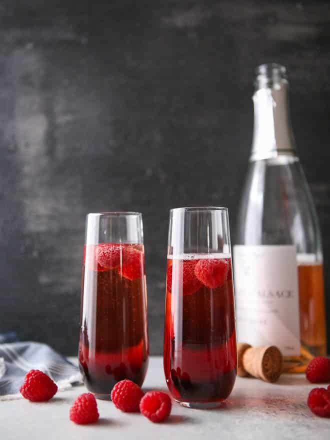 Sparkling Raspberry Rosé Cocktail - Completely Delicious